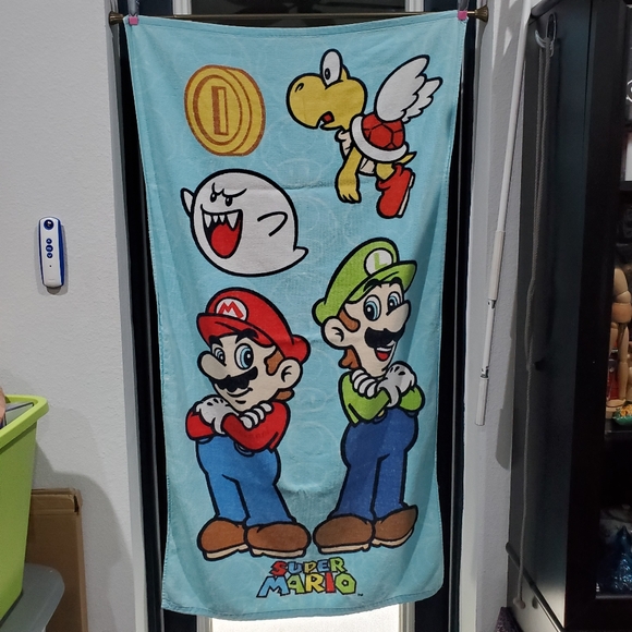 Nintendo | Bath | Vintage Super Mario Bros Beach Bath Towel Nintendo ...